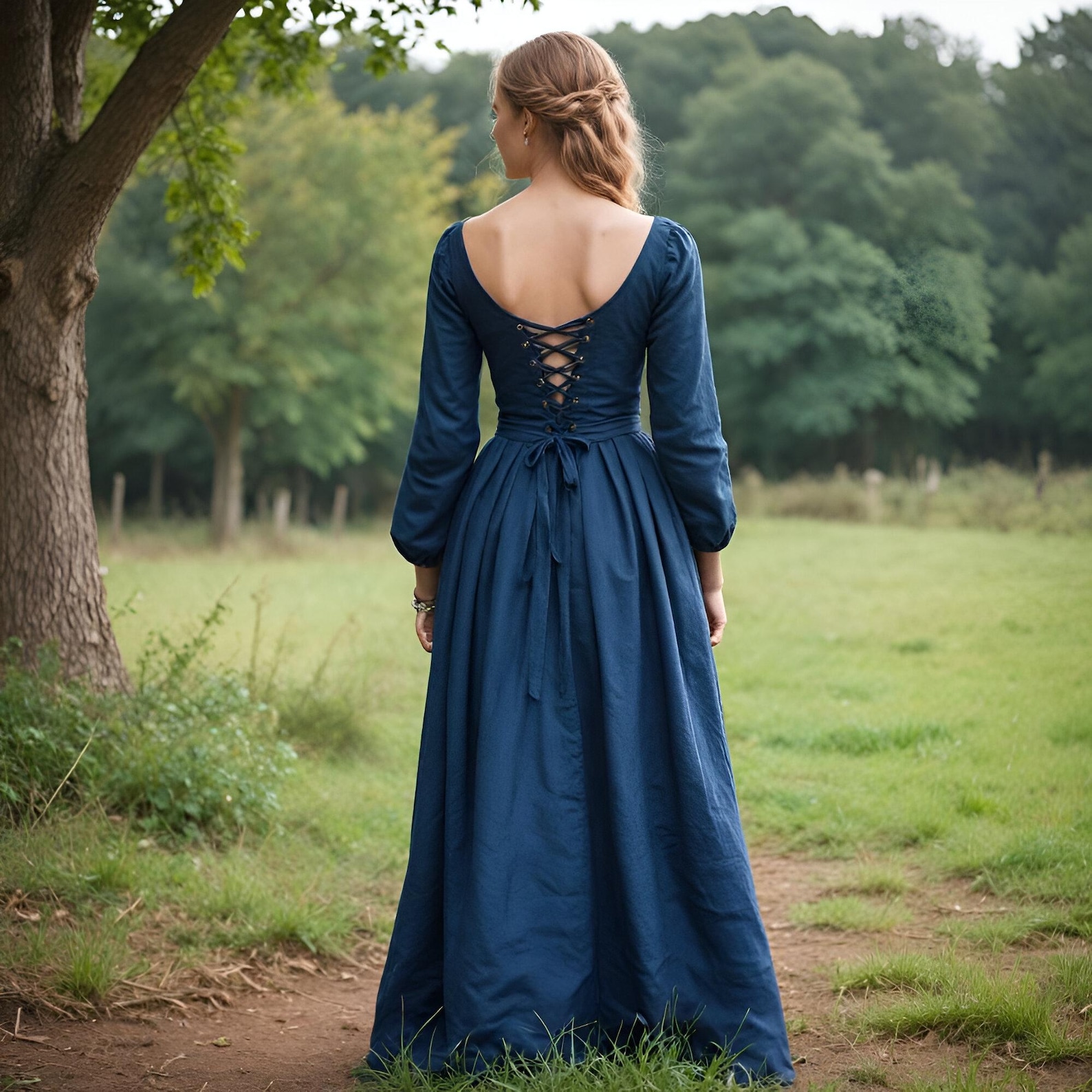 Royal Blue Renaissance Dress | Elegant Long Vintage Gown | Exquisite ...