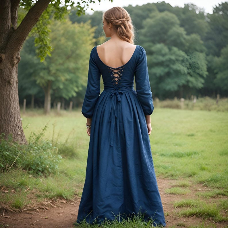 Royal Blue Renaissance Dress | Elegant Long Vintage Gown | Exquisite ...