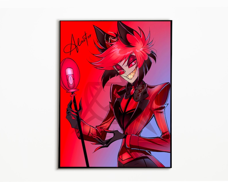 Alastor Illustration Hazbin Hotel Fan Art Print - Etsy