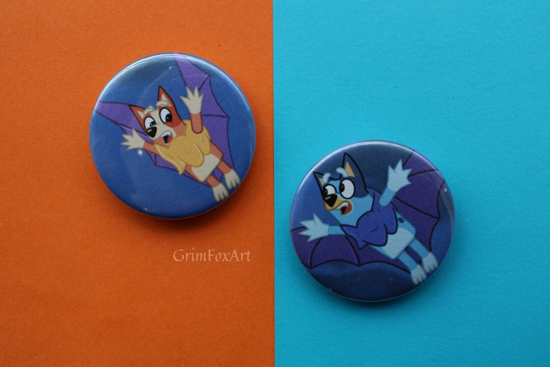 Fruit Bat Bluey & Bingo Buttons - Etsy