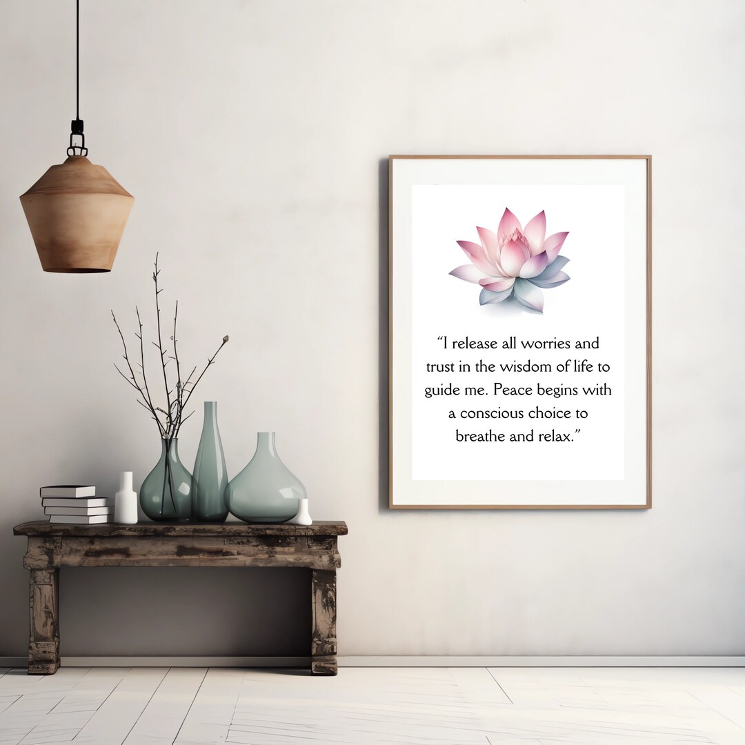 A Peaceful, Loving, Self Affirmation Wall Art Digital File. Manifesting ...