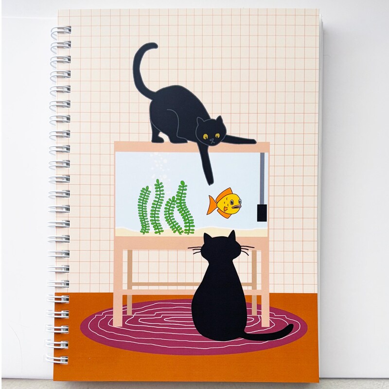 A5 Spiral Notebook Cat - Etsy