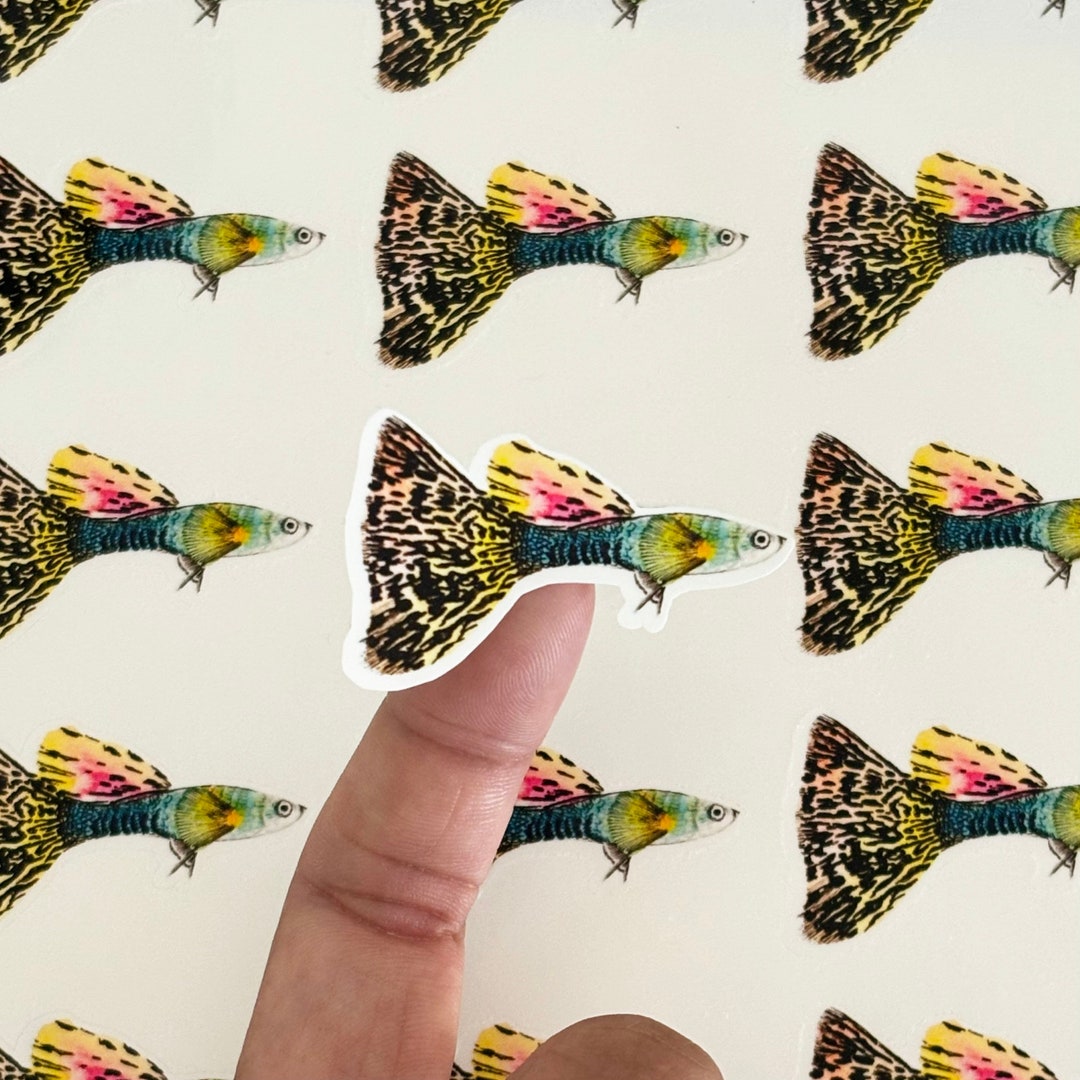 Fancy Guppy Illustration Vinyl Sticker Sheet Decorative Aquatic Theme ...