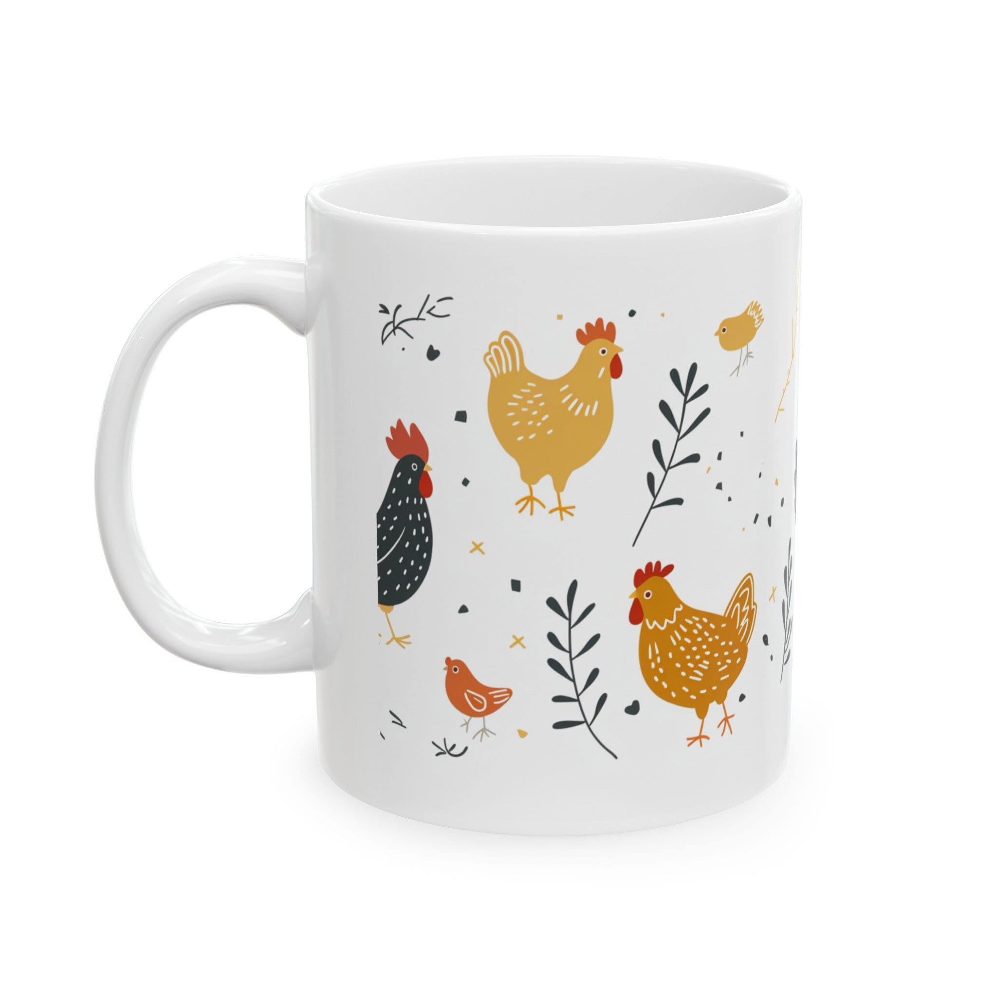 Chicken Mug Whimsical Hen & Pastel Blooms, Farmhouse Coffee Cup ...