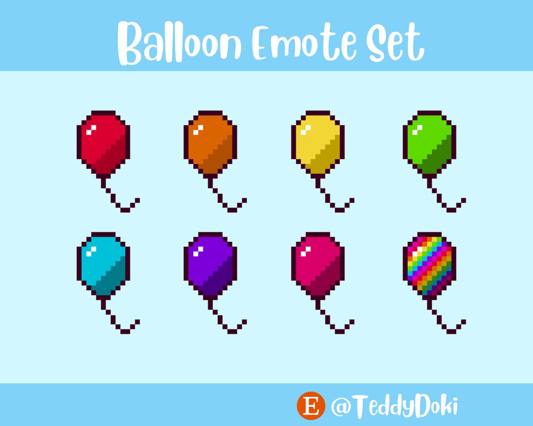 Balloon Emote Badge Set Twitch Bit Badge / Emote Badge Pixel Art - Etsy