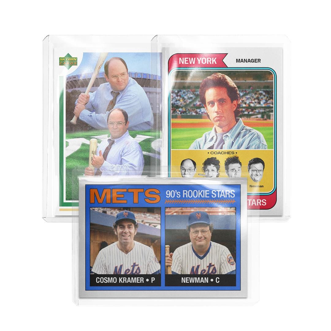 CUSTOM 3-pack Seinfeld Novelty Pop Culture Baseball Trading Cards Read ...