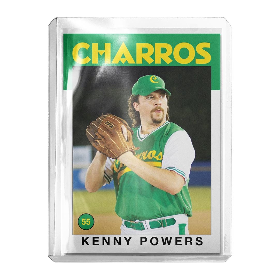 CUSTOM Kenny Powers Eastbound & Down Charros Novelty 1986 Baseball ...