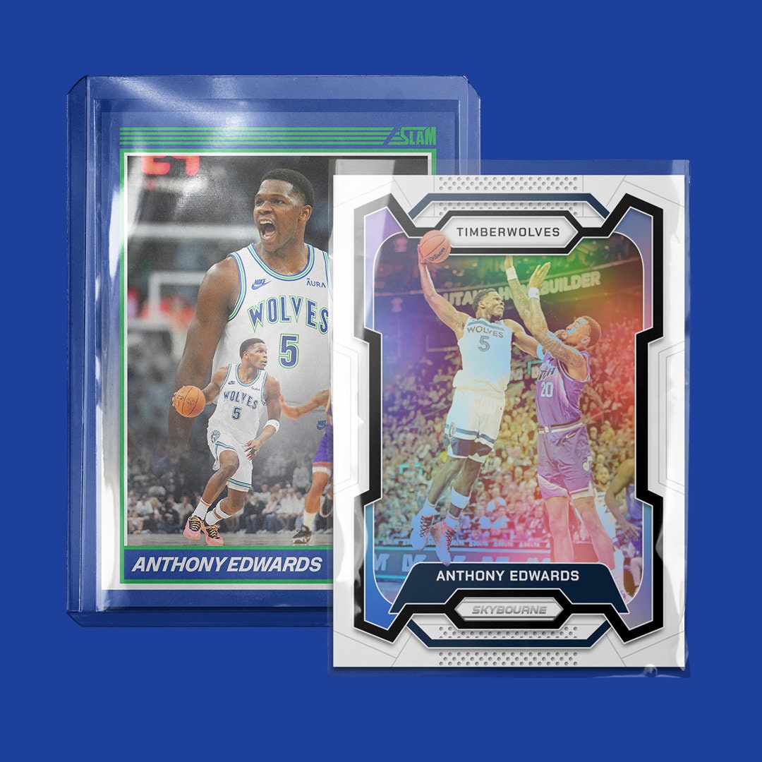 Anthony Edwards Timberwolves Custom Noveltytrading Card & Rainbow ...