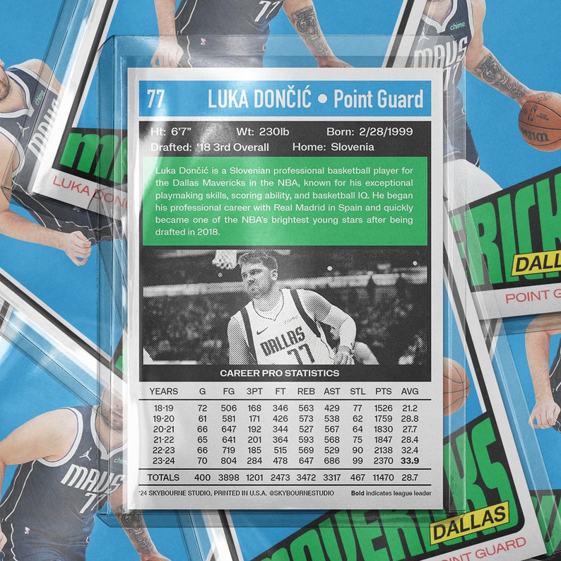 Luka Doncic 1972 Retro Custom Novelty Dallas Mavericks NBA Sports ...