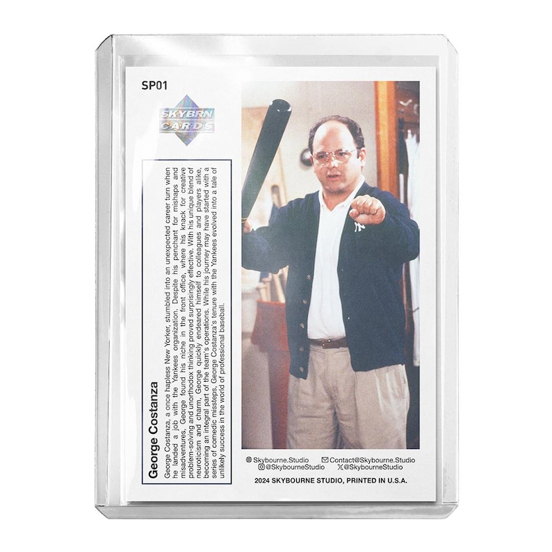 CUSTOM George Costanza Seinfeld Yankees Novelty 1991 Baseball Card Read ...