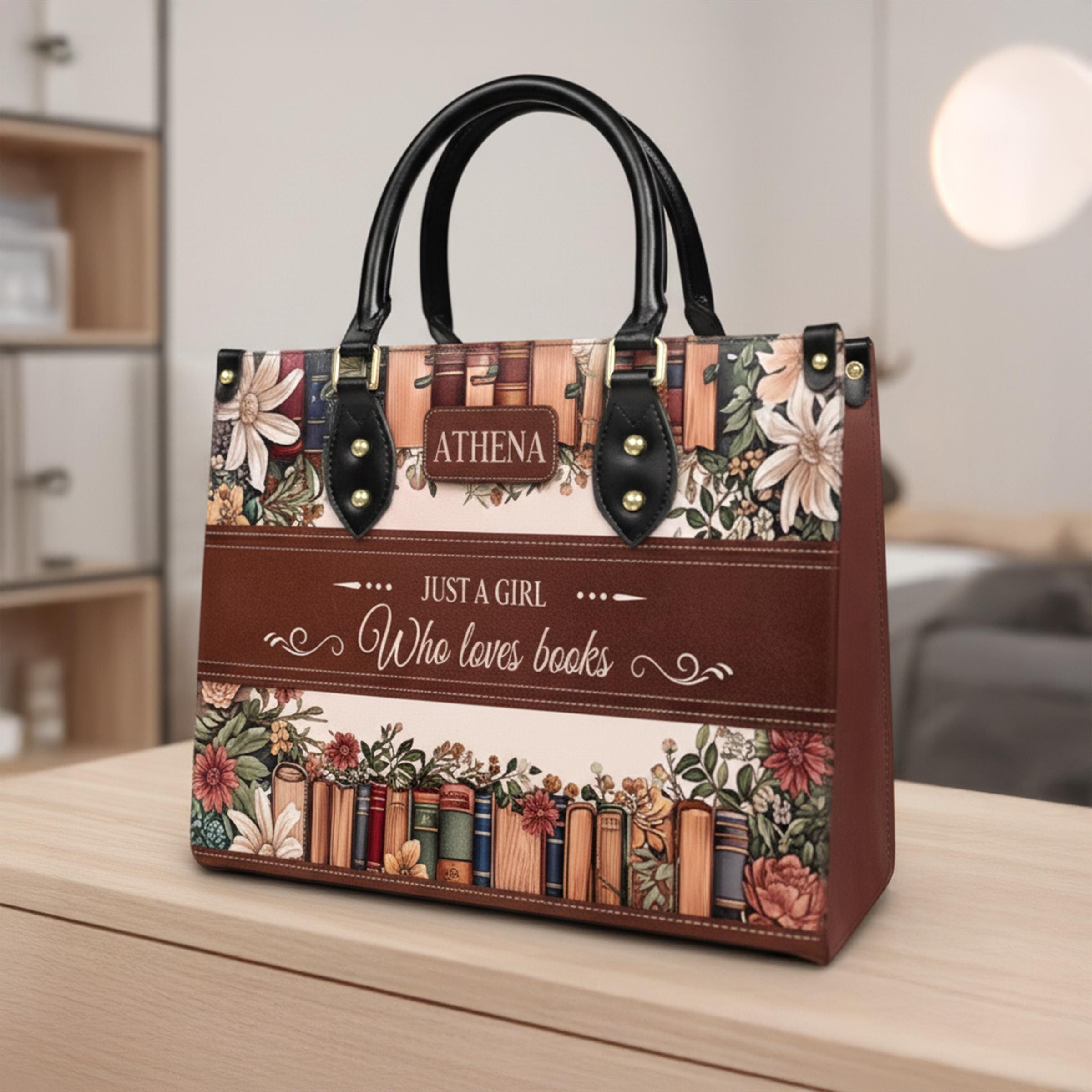 Personalized Reader Purse, Custom Name Just a Girl Who Loves Books Tote ...
