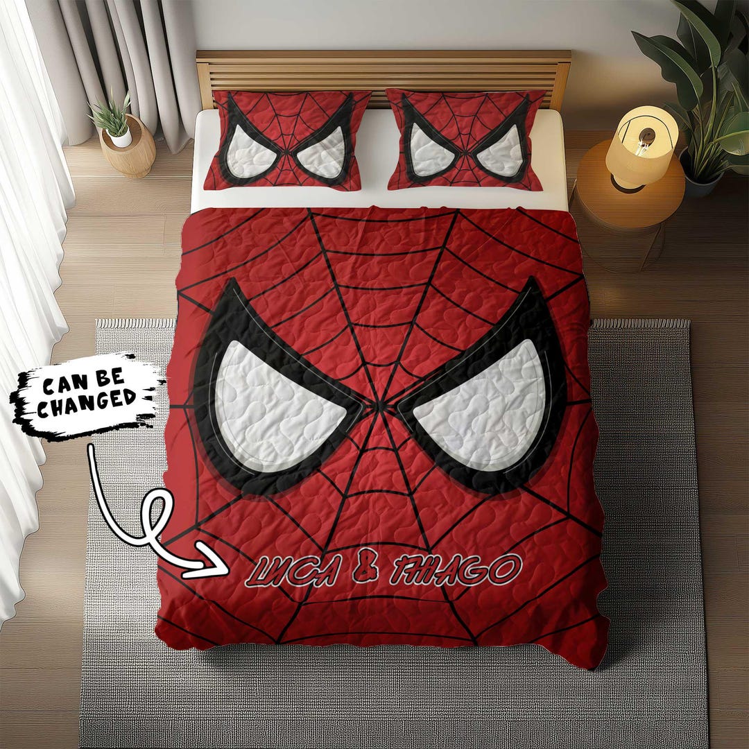 Personalized Spider Quilt Bedding Set 3-pc | Custom Duvet Cover With ...