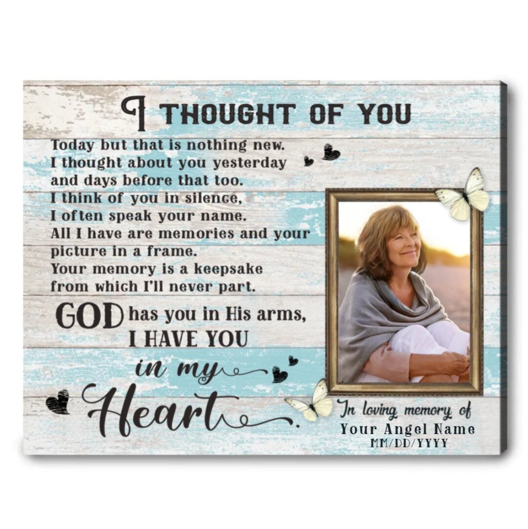 Personalized Canvas Custom Photo Memorial Wall Art, I Thought of You in ...