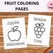 15 Printable Fruit Coloring Pages Worksheets for Kids, English Spanish ...