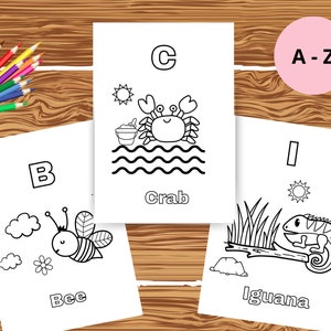 26 Printable Alphabet Coloring Pages Worksheets for Kids, A to Z Animal ...
