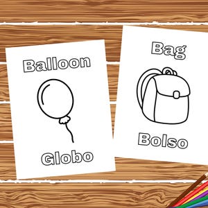55 Printable Bilingual Coloring Pages Worksheets for Kids, English ...