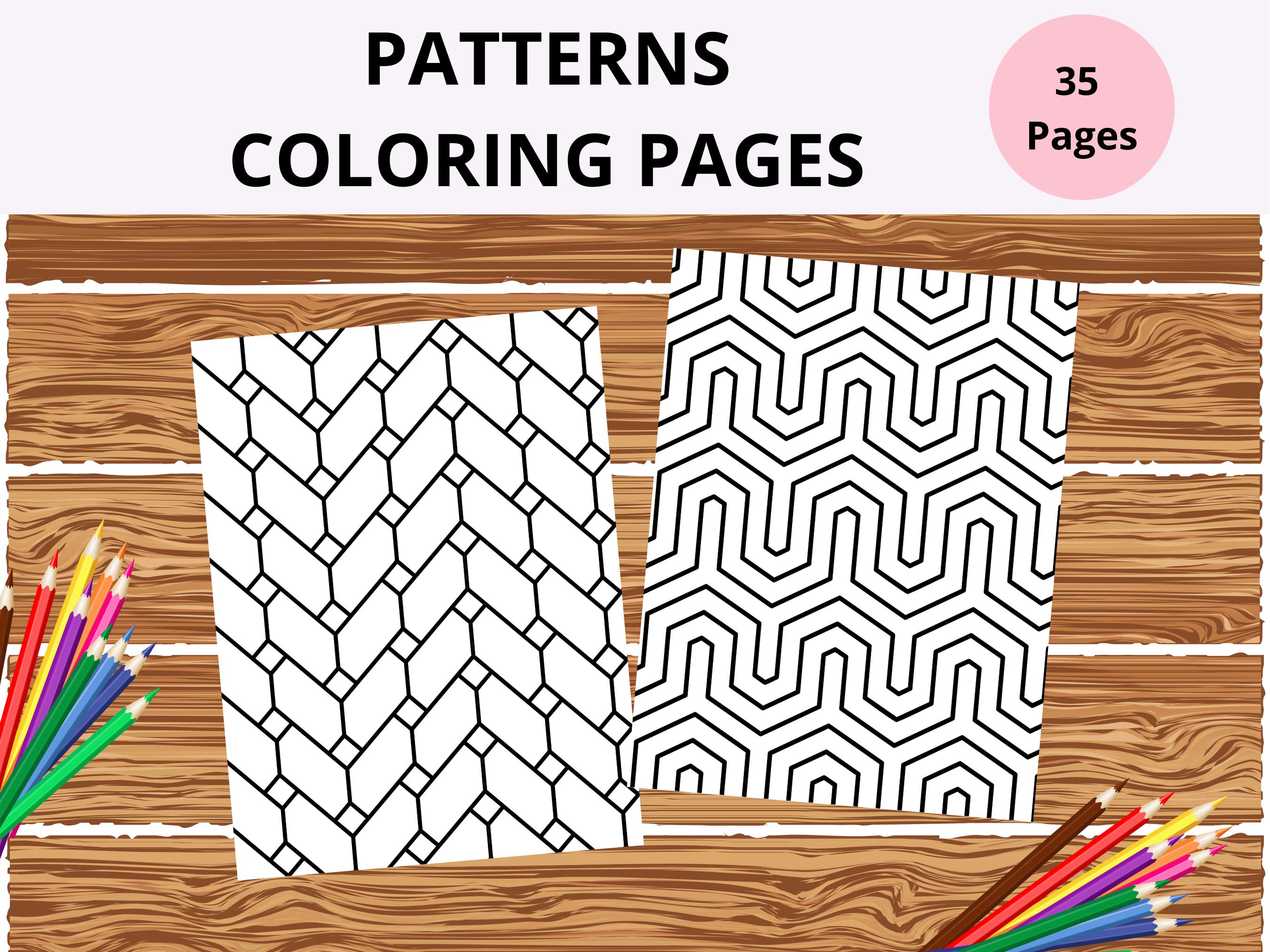 35 Printable Patterns Coloring Pages Worksheets for Adults and Kids ...