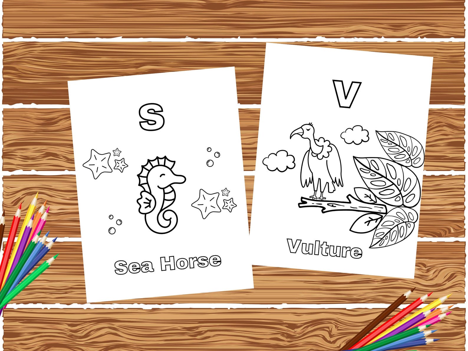 26 Printable Alphabet Coloring Pages Worksheets for Kids, A to Z Animal ...
