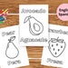 15 Printable Fruit Coloring Pages Worksheets for Kids, English Spanish ...