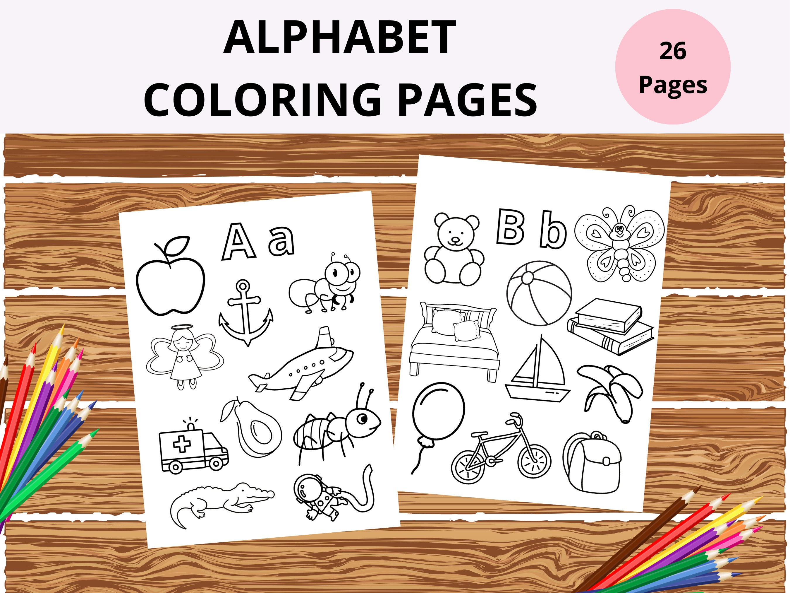 26 Printable Alphabet Coloring Pages Worksheets for Kids, A to Z ...