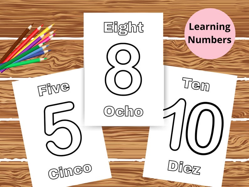 66 Printable Numbers Coloring Pages Worksheets for Kids, English ...