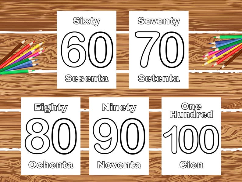 66 Printable Numbers Coloring Pages Worksheets for Kids, English ...