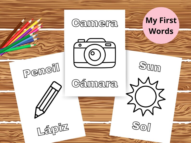 55 Printable Bilingual Coloring Pages Worksheets for Kids, English ...