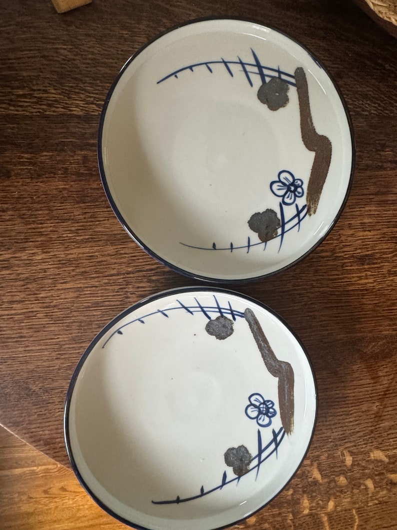 Vintage Japanese Footed Plates - Etsy
