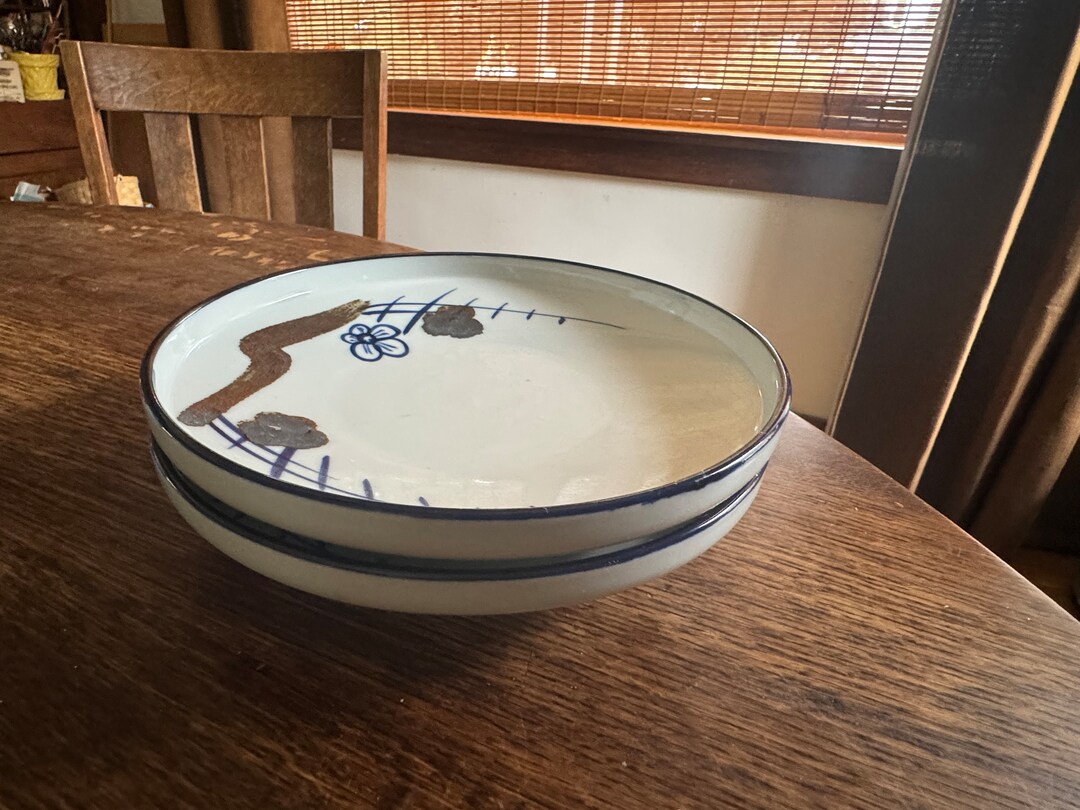 Vintage Japanese Footed Plates - Etsy
