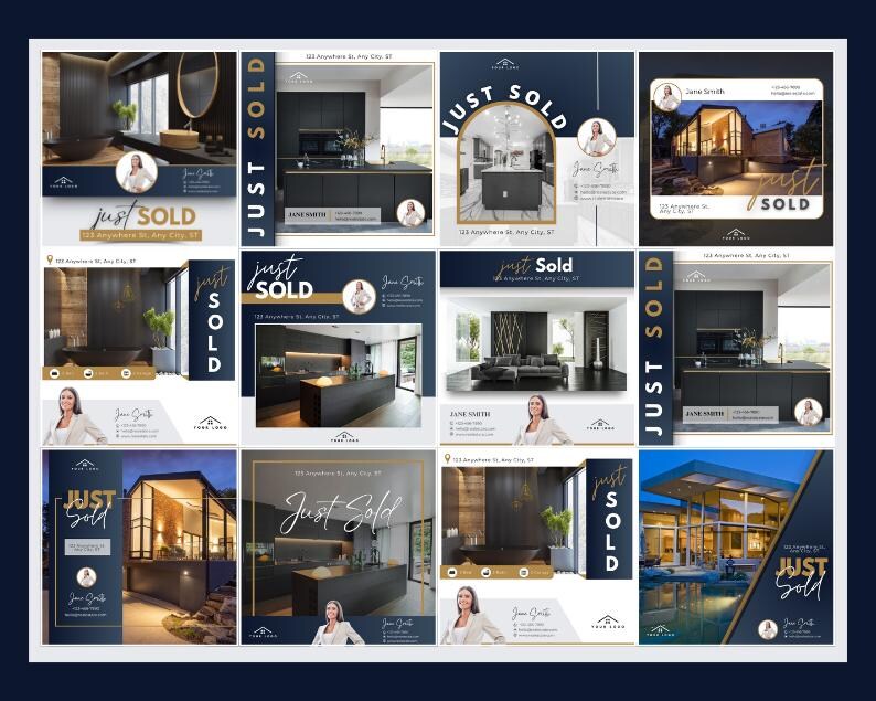 Real Estate Just Sold Social Media Templates for Canva - Etsy