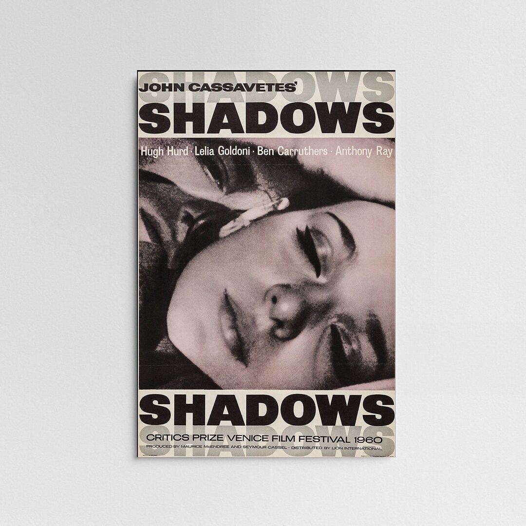 Shadows 1958 Movie Poster, Wall Art Decor, Print Wall Art Gift, Home ...