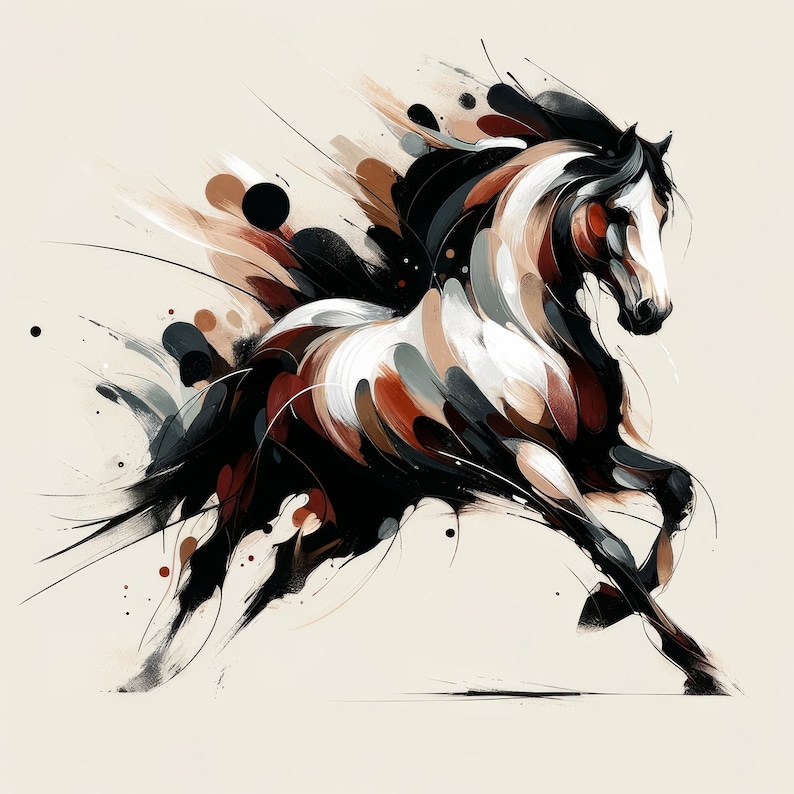 Abstract Horse Digital Artwork, Wall Decor - Etsy