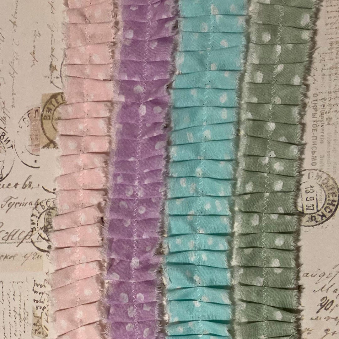 Spring Colors Soft Dot Fabric Ruffles - for Handmade Journals, Junk ...
