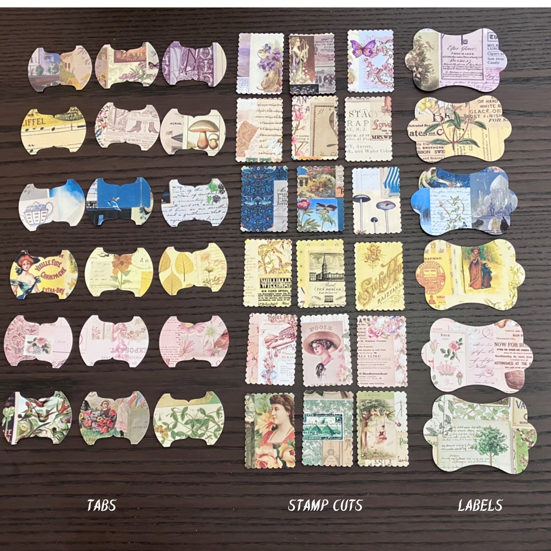 Olla Podrida Collage Tabs, Labels or Stamp Cuts - Etsy