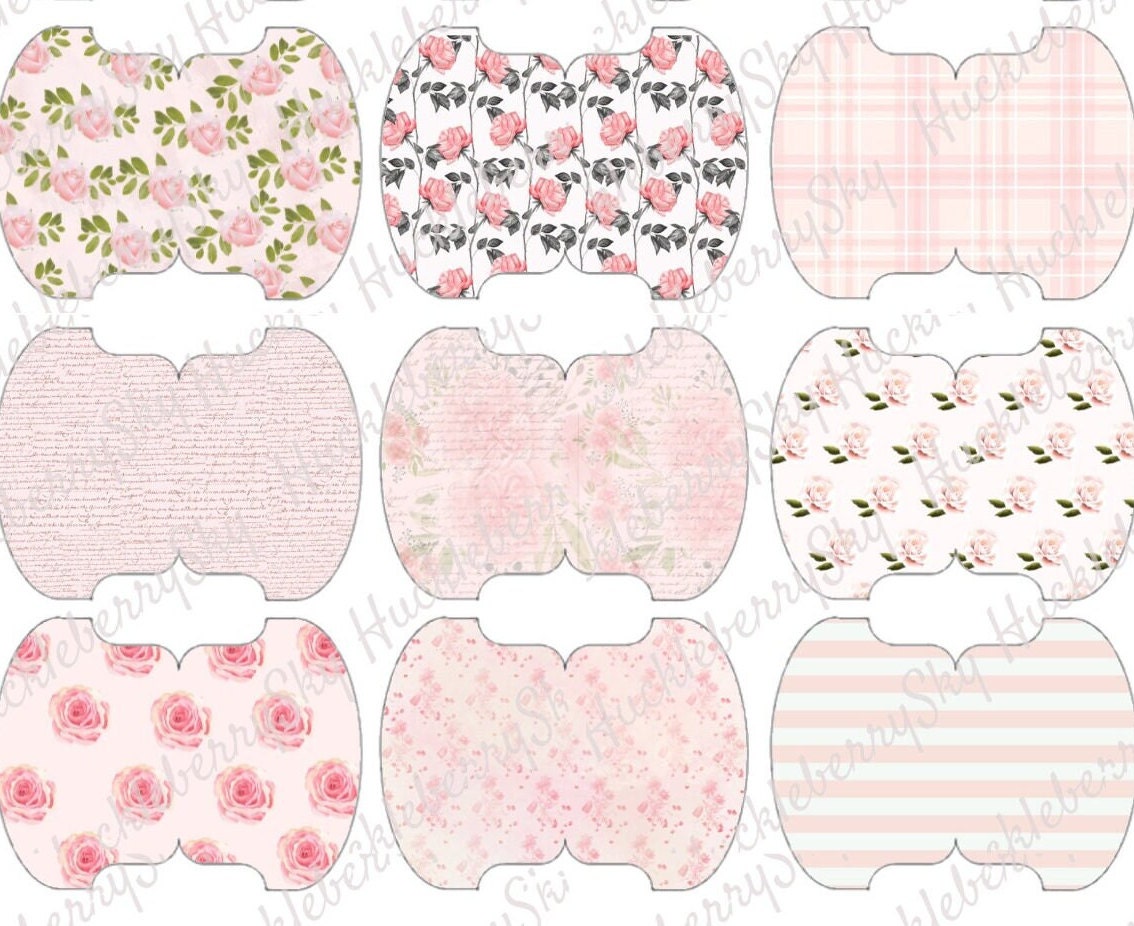 Shabby Chic Pink Round Tabs - 25 Tabs - Whale Tail Punch Style - Etsy
