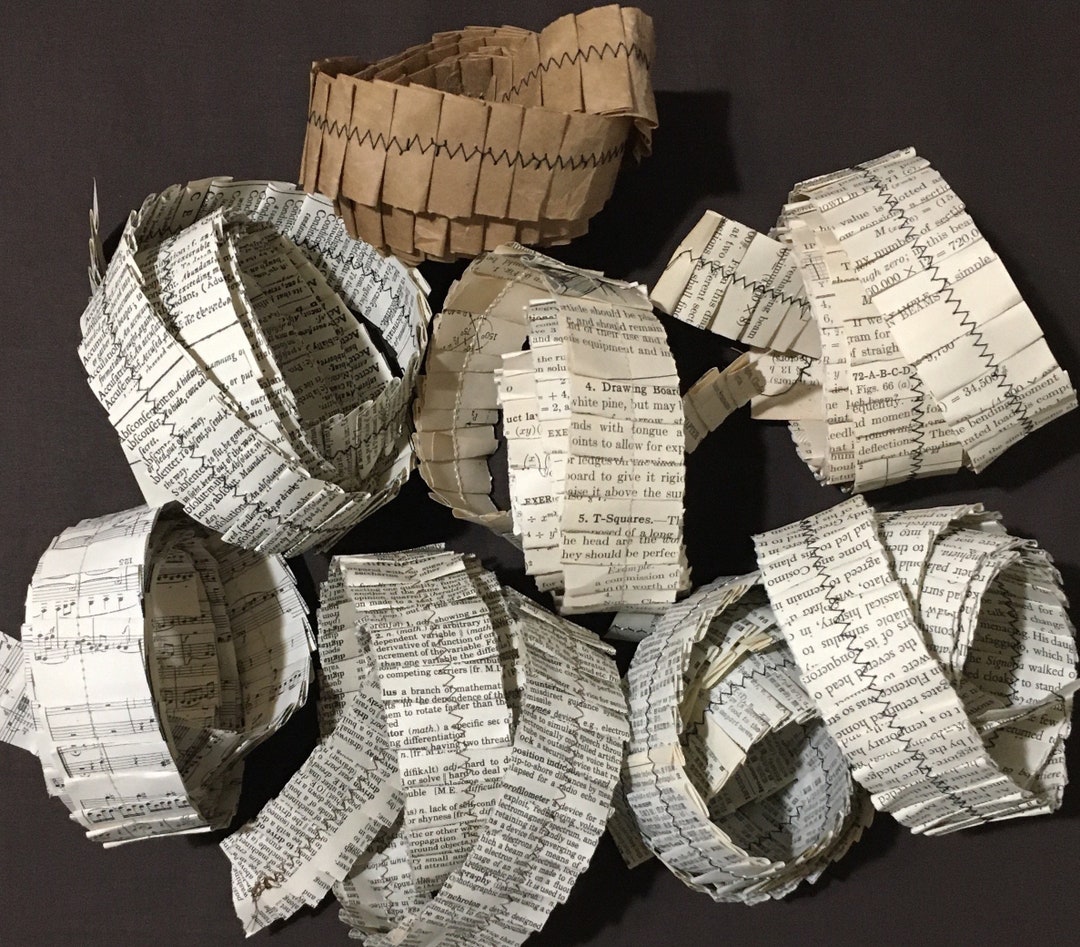 Set 2 Ruffle Rolls One Yard, 1-1/4” Wide. Book Text, French, English or ...