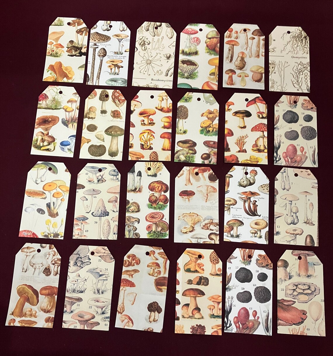 Mushroom Print Tags - 2” X 3-1/2”. Set of 10 or 25 - Etsy
