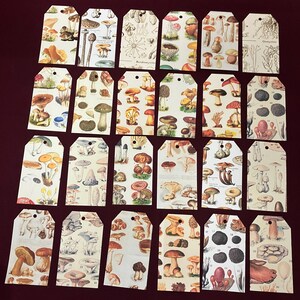 Mushroom Print Tags - 2” X 3-1/2”. Set of 10 or 25 - Etsy