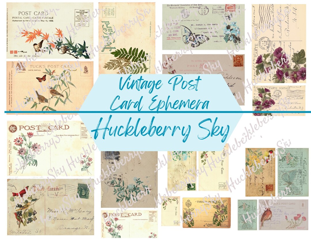 Vintage Postcards Ephemera for Handmade Journals Junk Journals, Etc ...
