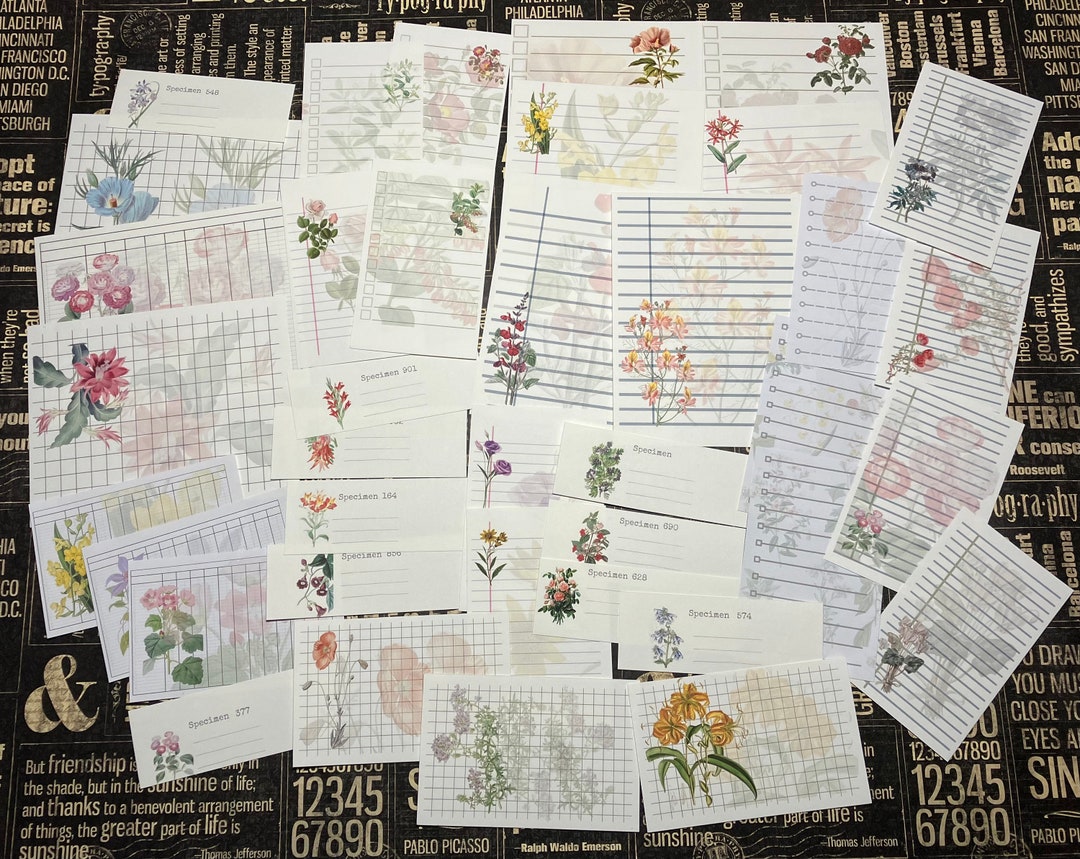 Botanical Journal Note Cards and Tags, Journaling Cards and Tags - Etsy