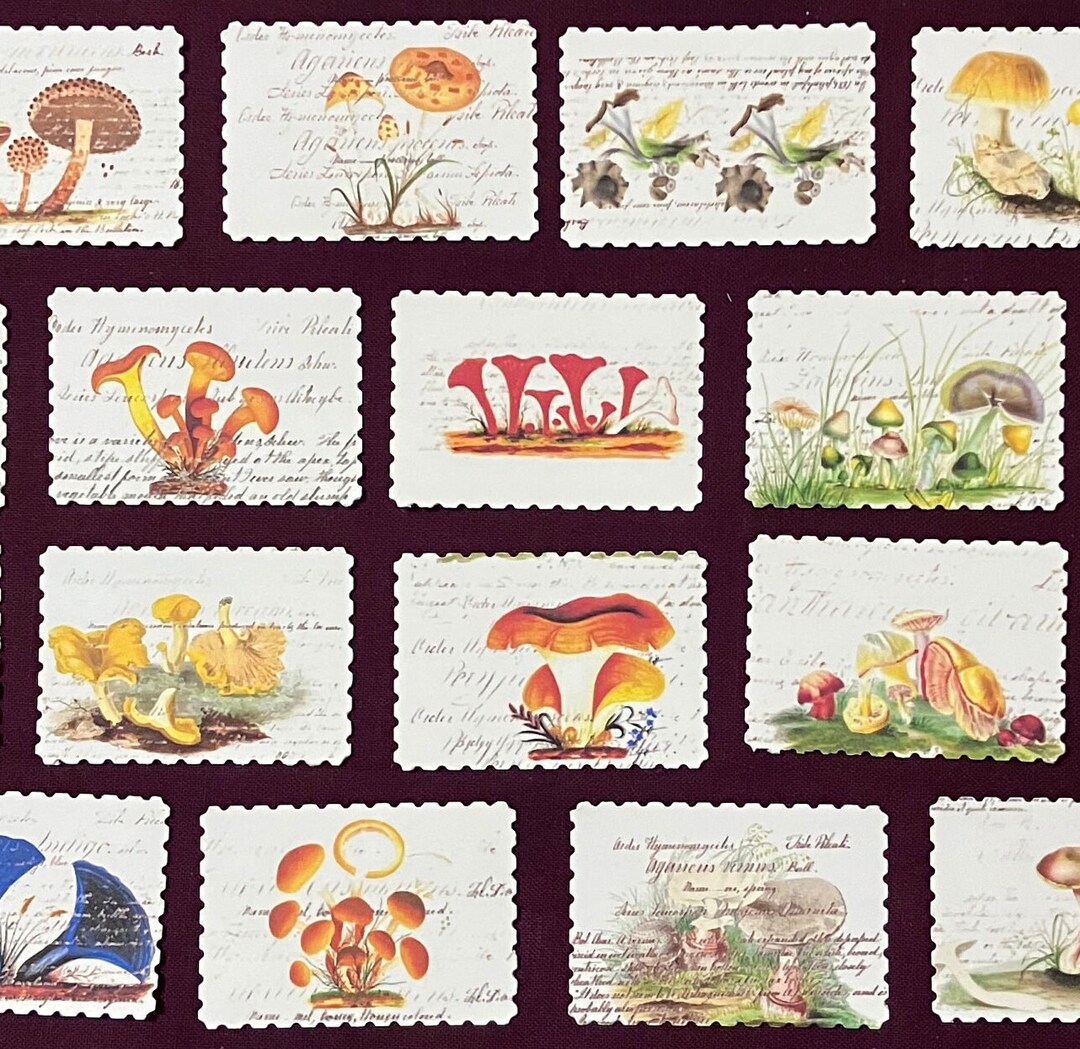 Vintage Style Mushroom Stamp Cutouts - Etsy