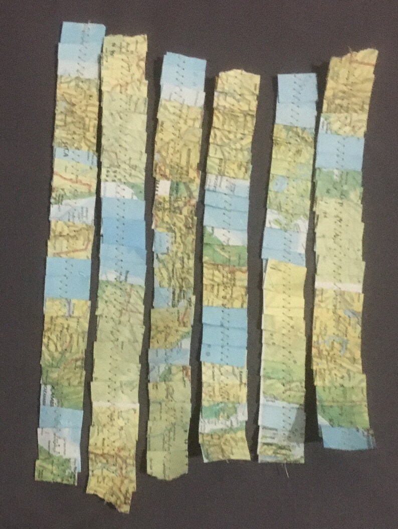Map or Atlas Paper Ruffles. Ruffled Paper Set of 7 - Etsy