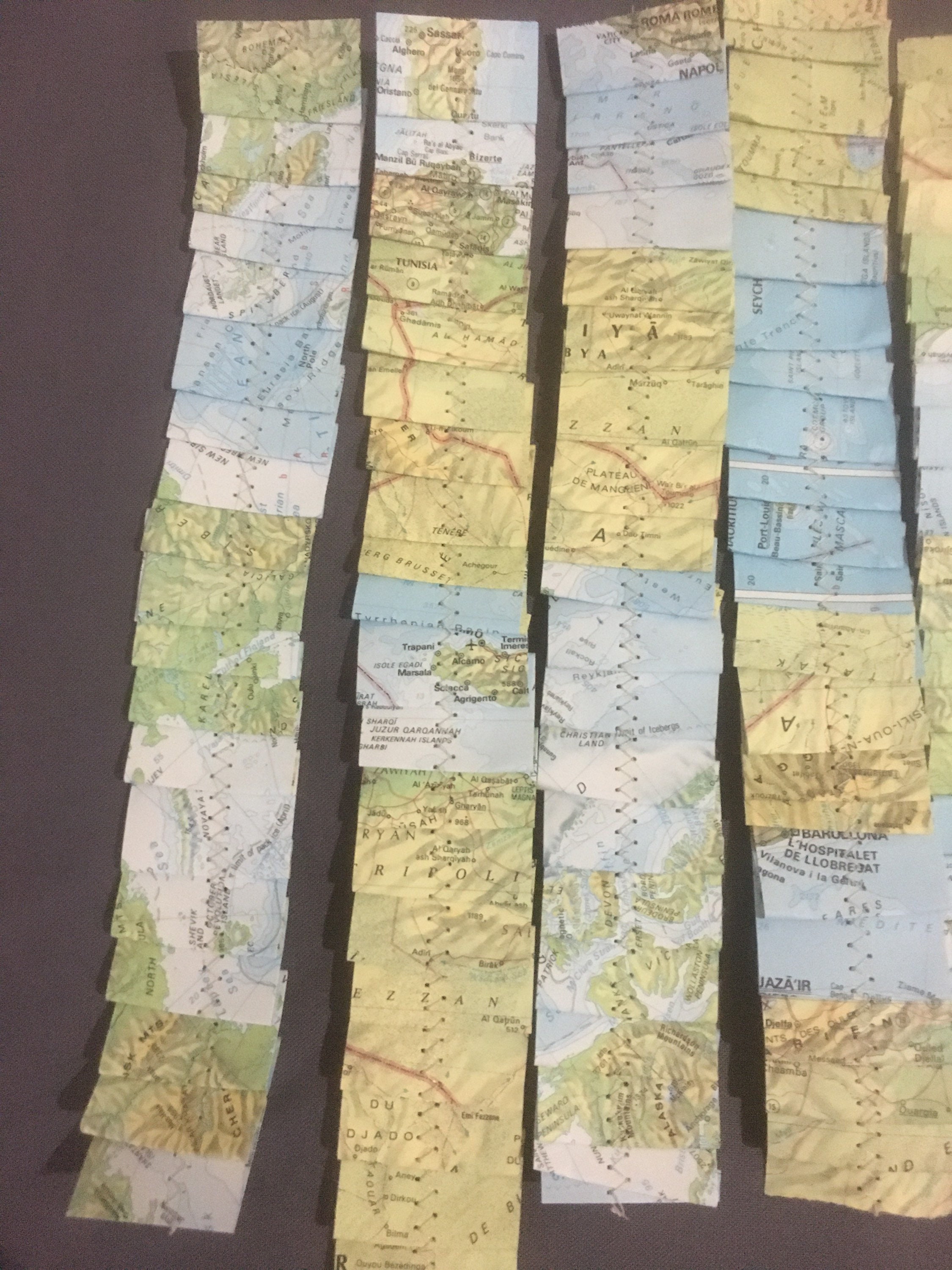 Map or Atlas Paper Ruffles. Ruffled Paper Set of 7 - Etsy