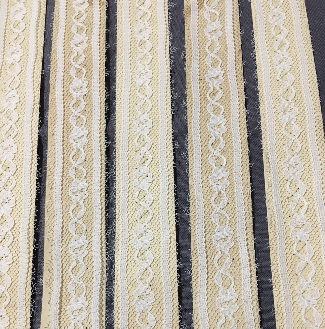 Set of 5 Lace & Tea Dyed Paper Strips for Junk Journals, (white ...