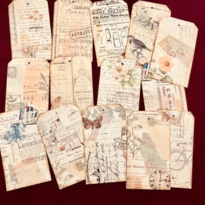 Hidden Treasures “B” Neutral Vintage Style Printed Tea Dyed Cardstock ...