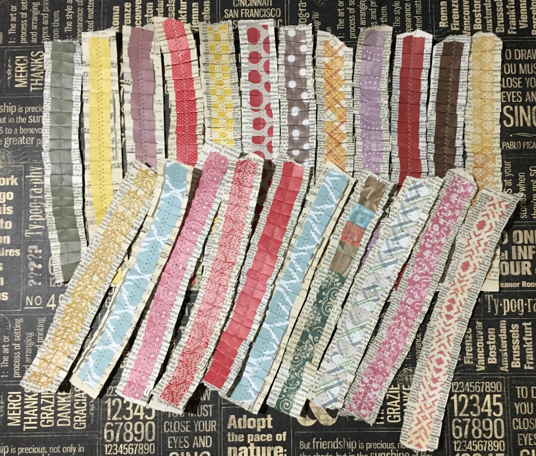 Book Paper Ruffles With Pattern Paper Centers Set of 5 or 10 - Etsy