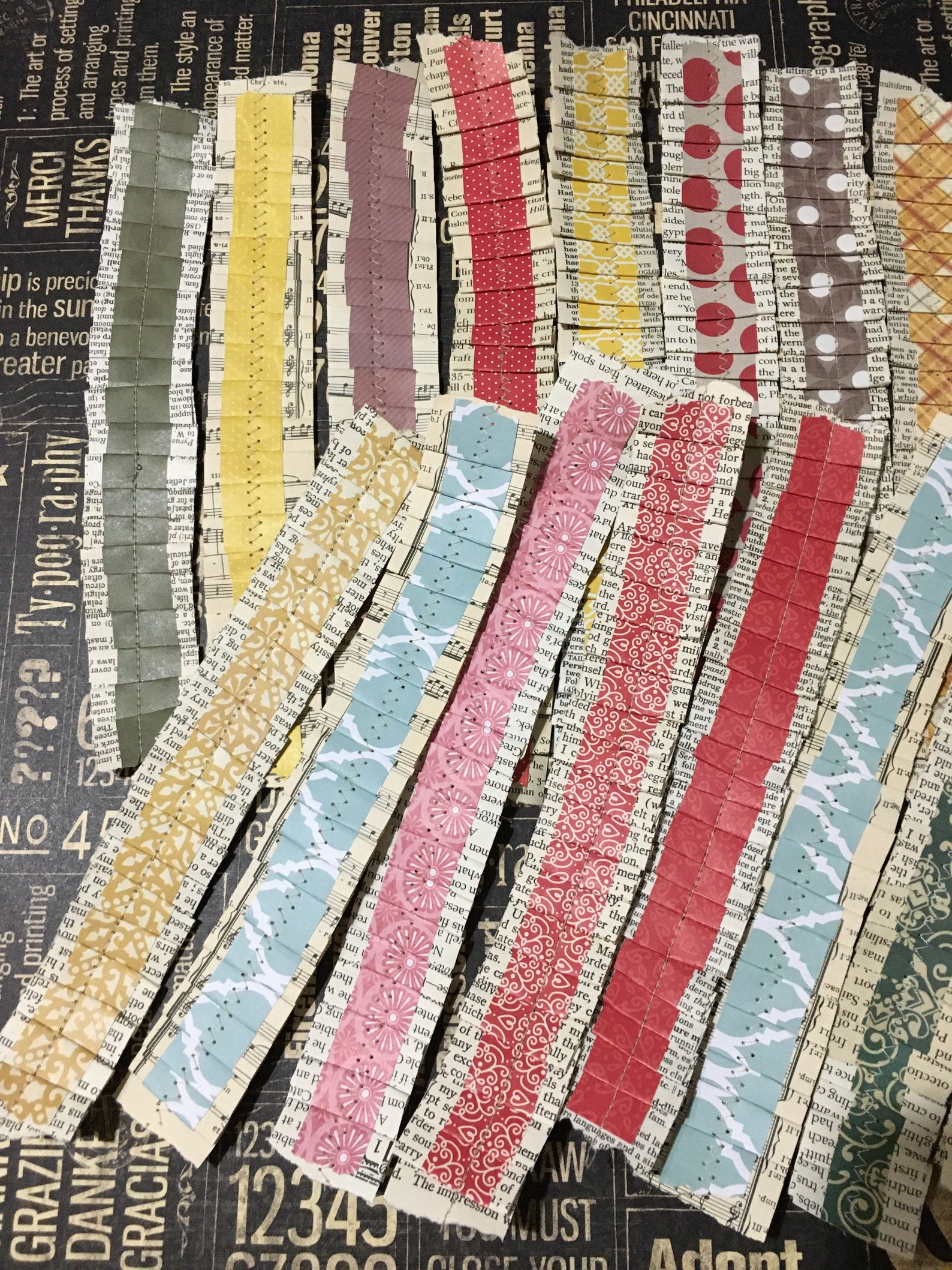 Book Paper Ruffles With Pattern Paper Centers Set of 5 or 10 - Etsy