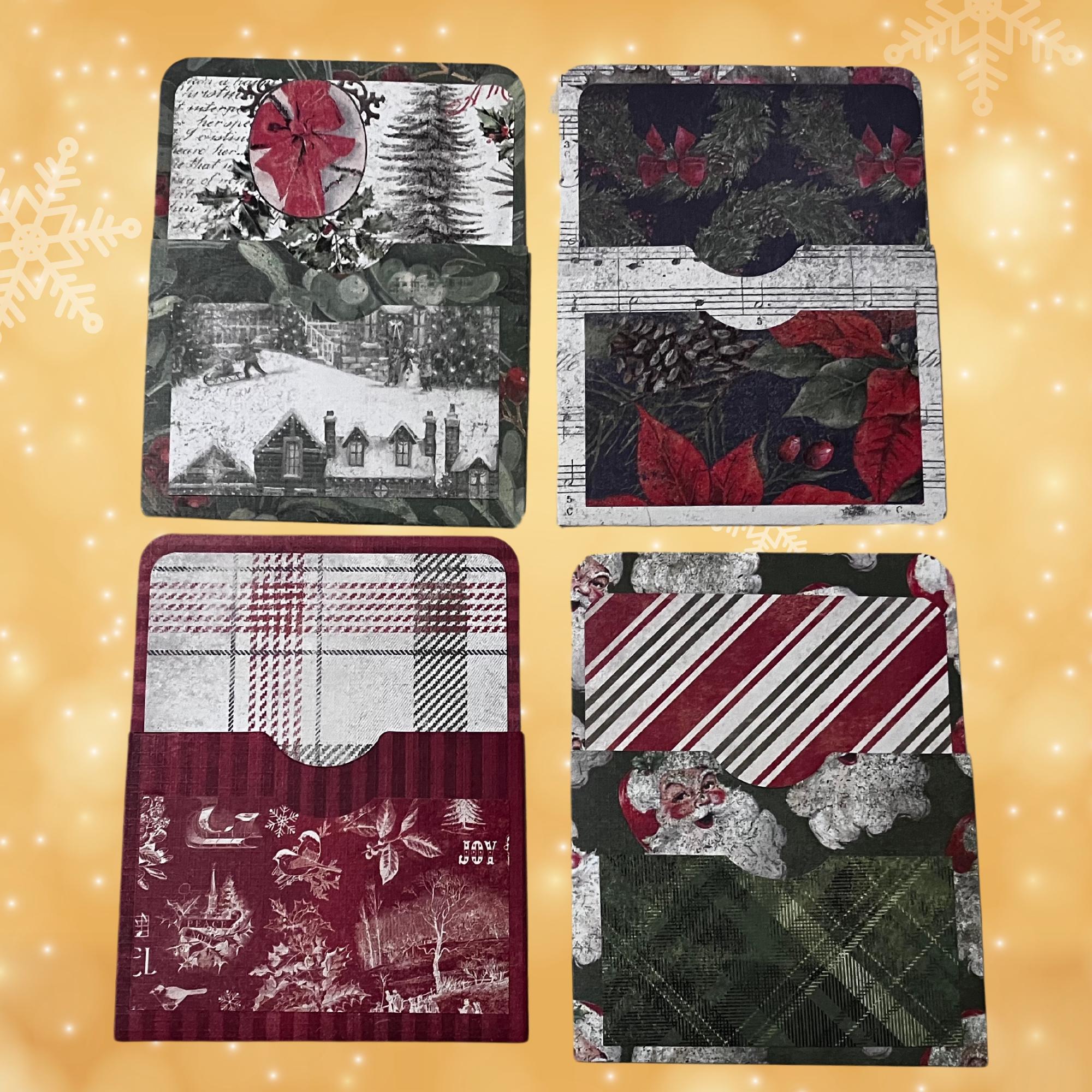 Christmas Themed Library Style Pockets With Extra Added Pocket and ...