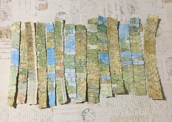Map or Atlas Paper Ruffles. Ruffled Paper Set of 7 - Etsy