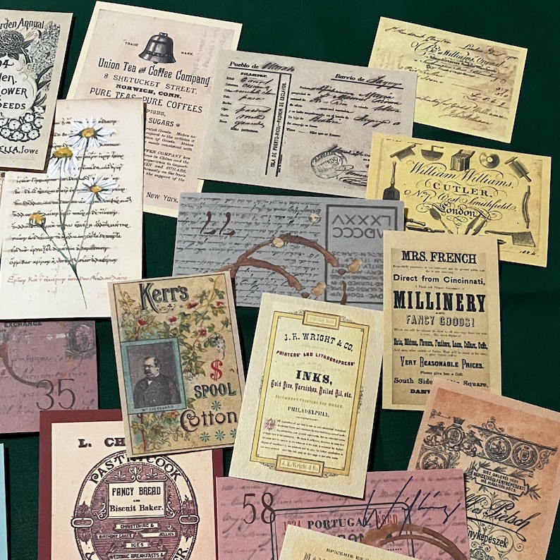 Anthology #6 - 35 Piece Reproduced Vintage Style Ephemera Bundle - Etsy